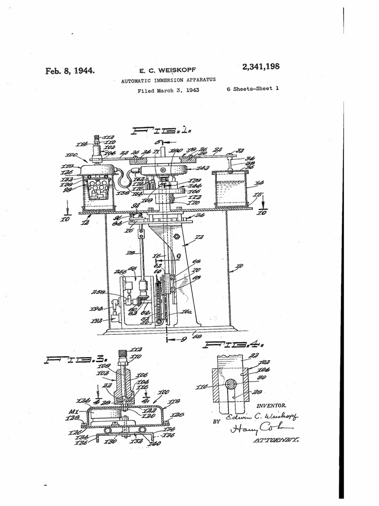 Automatic Immersion Apparatus US 2341198 A | PDF