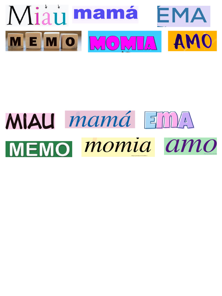 Fichas de Palabras en Silabas Ma Me Mi Mo Mu | PDF