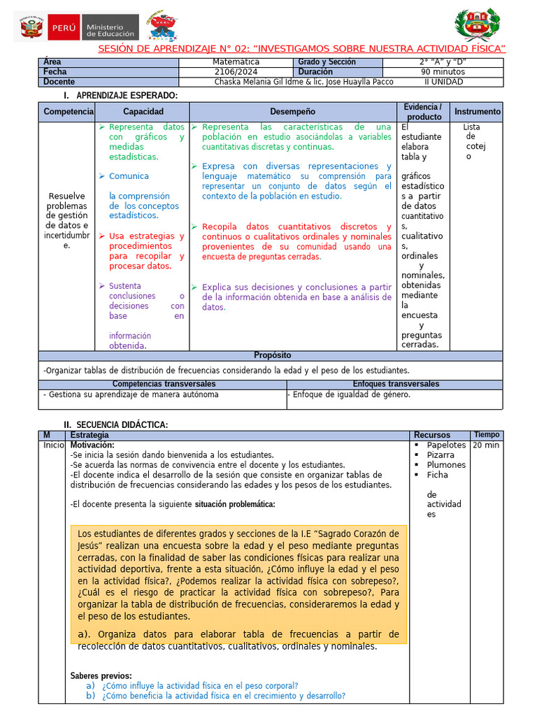 Sesion 2 - 2do B y C - Unidad II | PDF