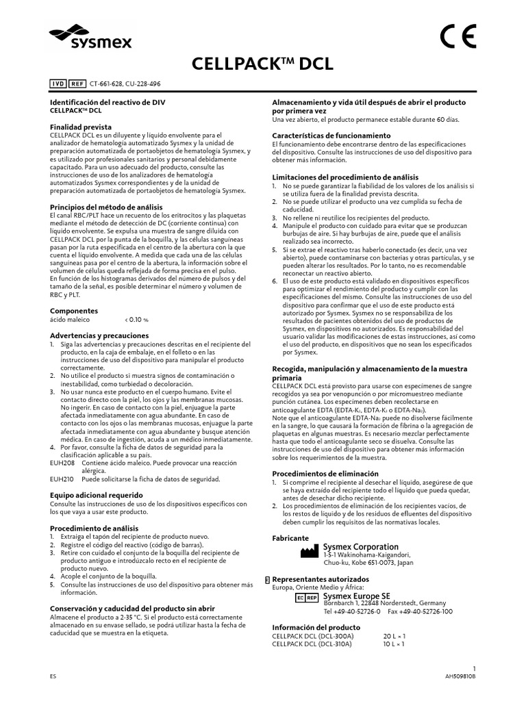 Cellpack Dcl-300a 310a Pi 2211 Es Ivdr | PDF