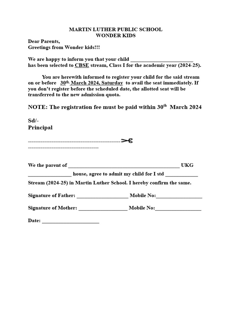 CBSE Consent Form | PDF