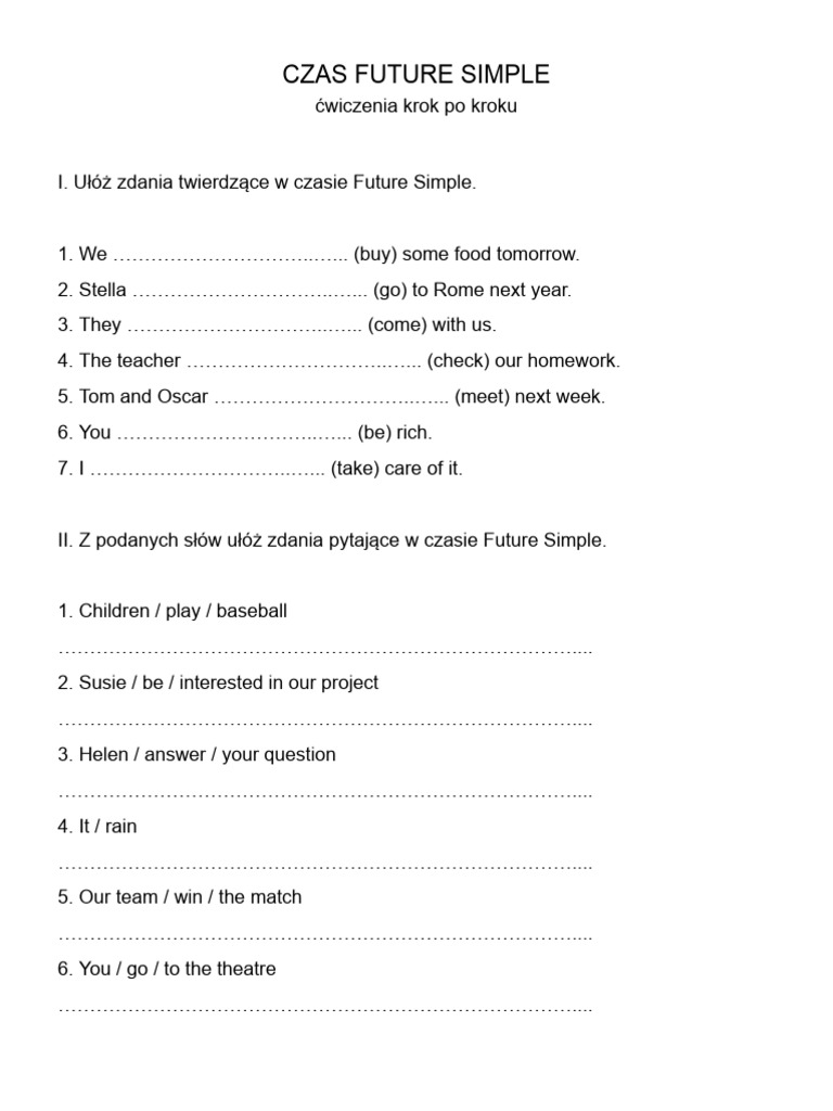Future_simple zdania | PDF