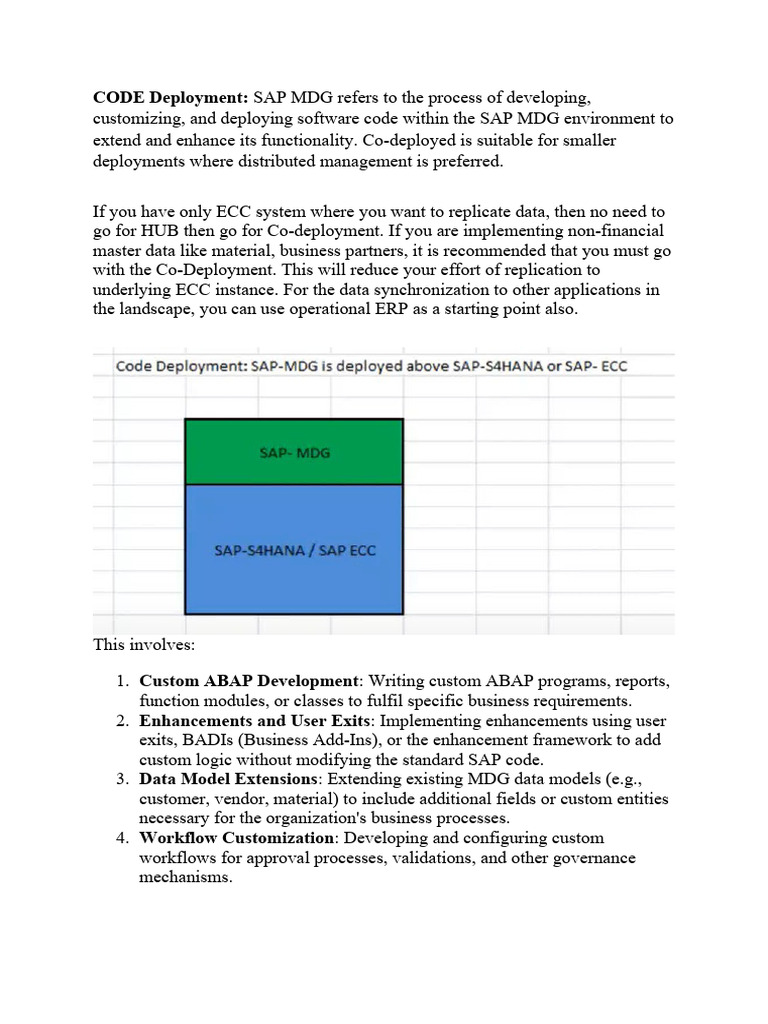 Type of Deployment in SAP MDG 1721627427 | PDF