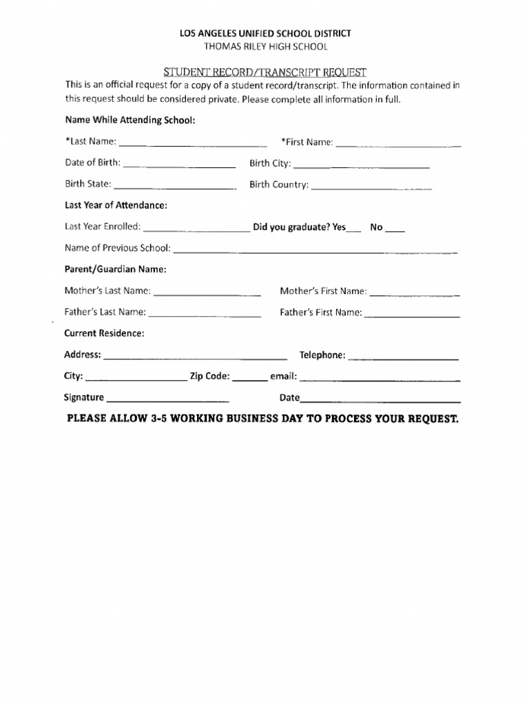 Records Request Form | PDF