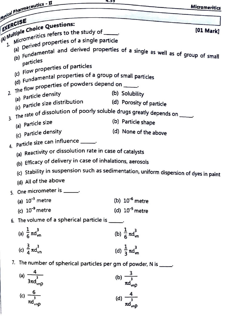 Micro Metrics Mcqs | PDF