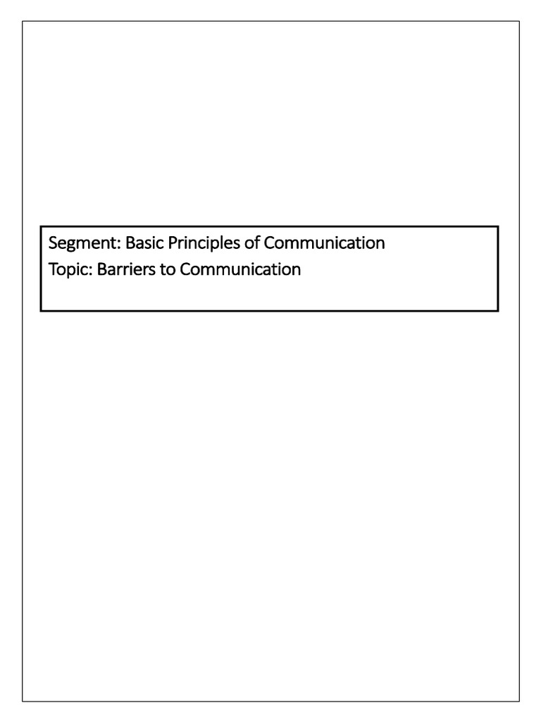 RM-Topic 2-Barriers to Communication | PDF