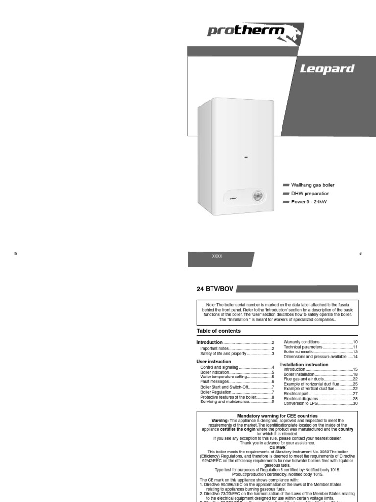 Protherm Leopard-24BTV24BOV Service Manual | PDF