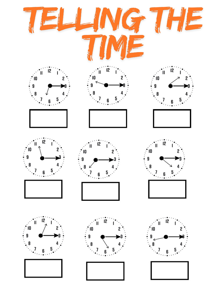 Telling The Time Worksheet | PDF