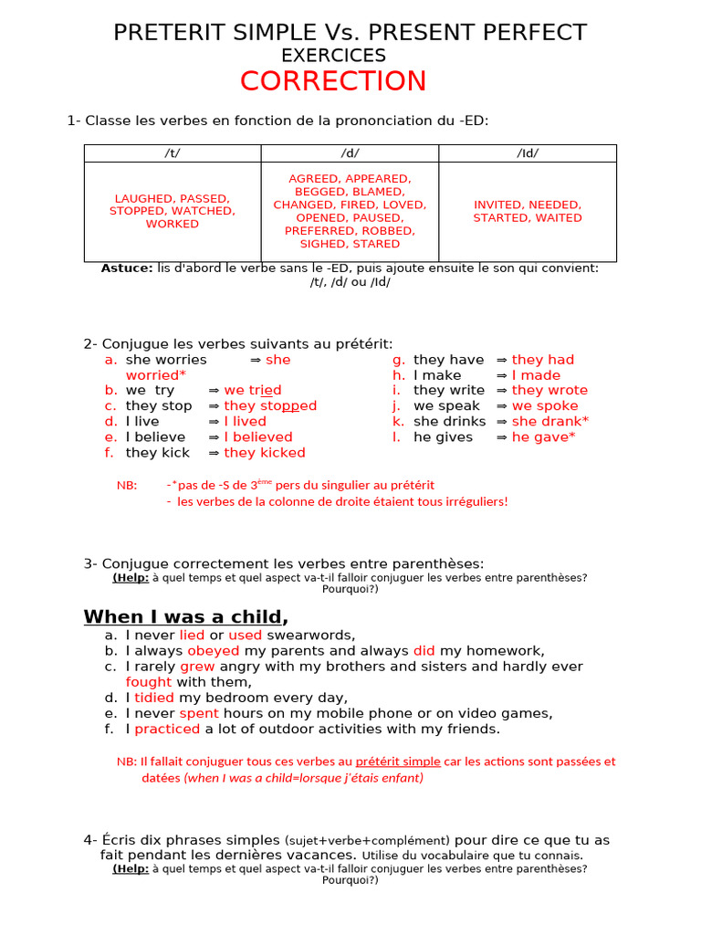 Excercices Corrigés | PDF