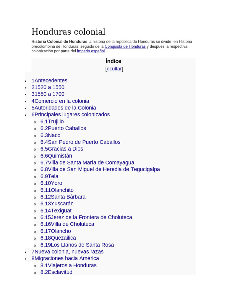 Honduras Colonial | PDF