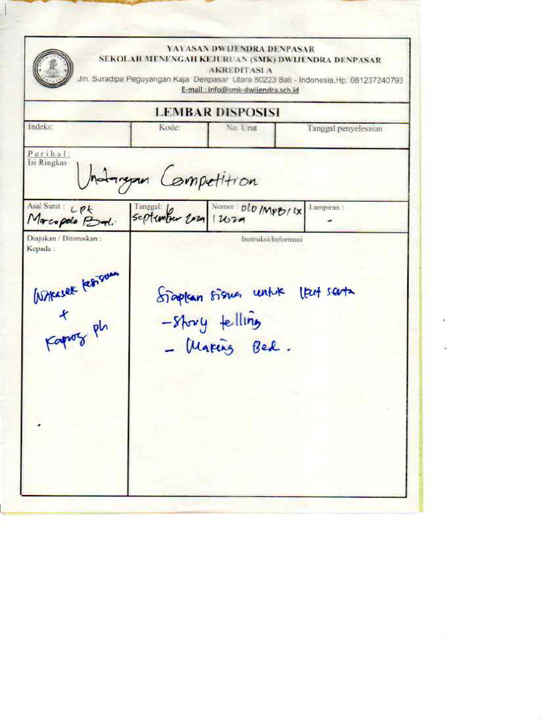ASM-Undangan Competition-LPK Marcopolo Bali | PDF