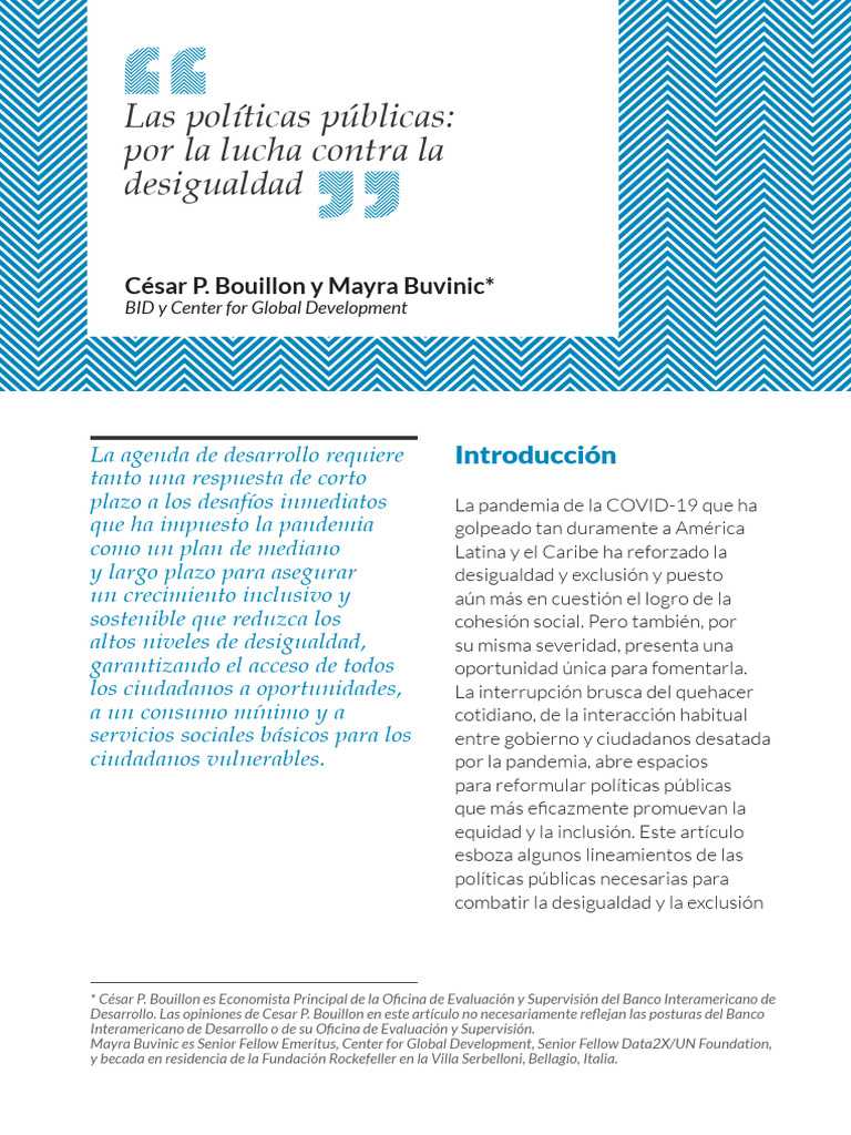 Cap2 Cesar P Bouillon Mayra Buvinic | PDF