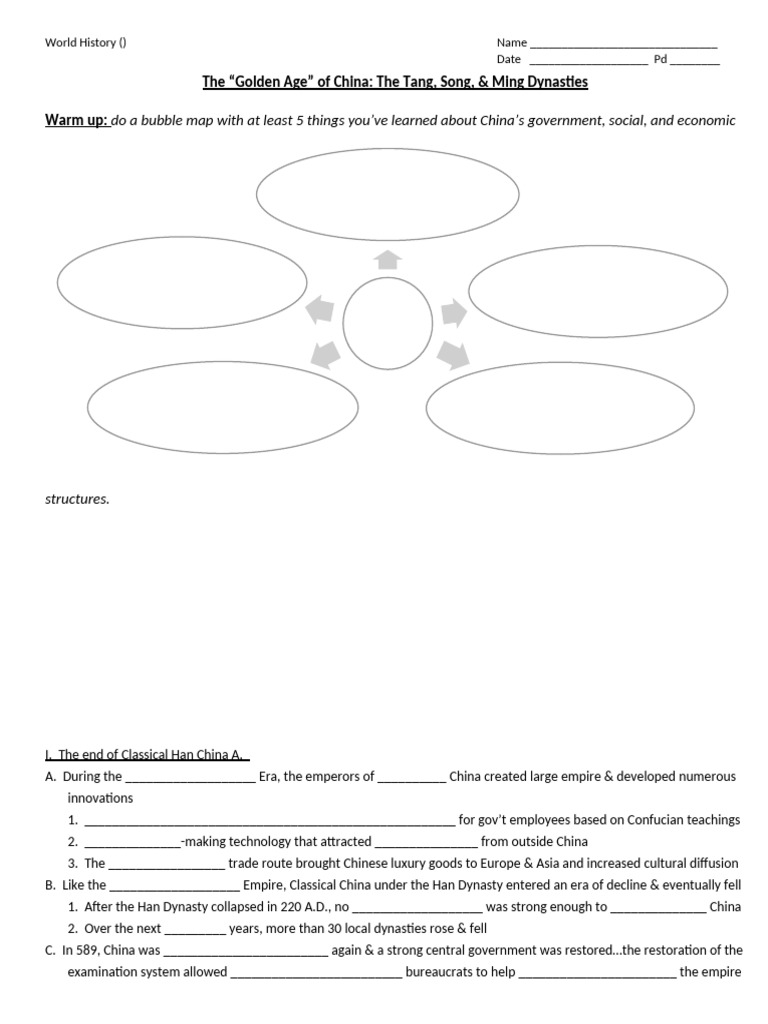 Tang and Song China Guided Notes | PDF
