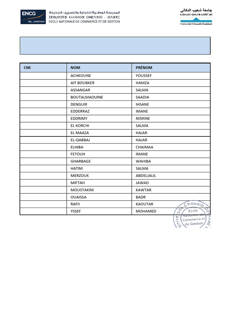 S5 Admis Passerelles | PDF