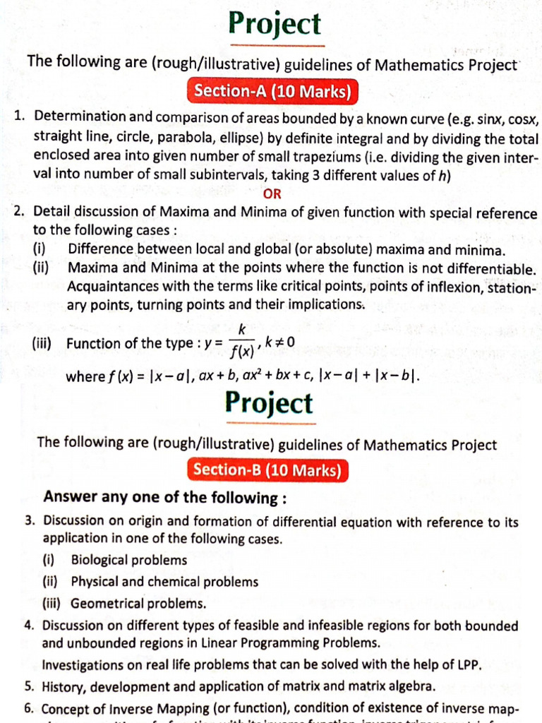 Mathematics PROJECT (CLASS-XII) WBHCSE | PDF