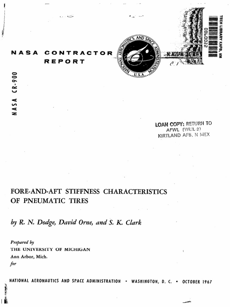 For-And-Aft Stiffness Charactaristics of Pneumatic Tires | PDF