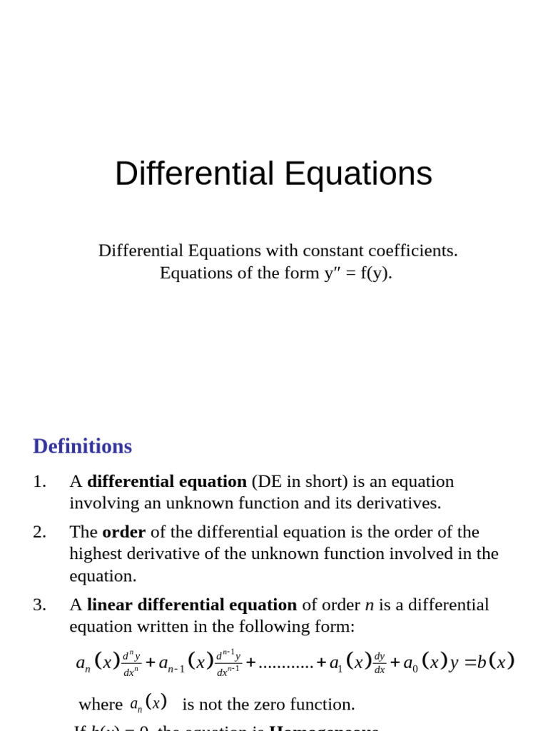 Differential Equations | PDF