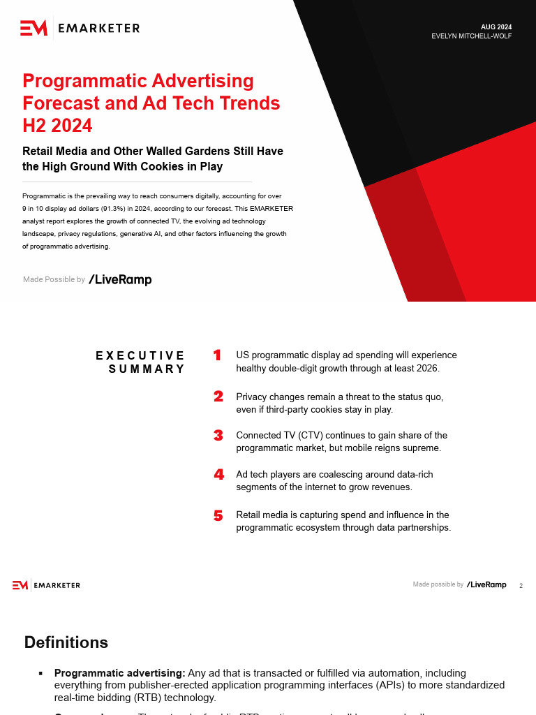 LiveRamp Programmatic Advertising Forecast Ad Tech Trends h2 2024 v2 | PDF