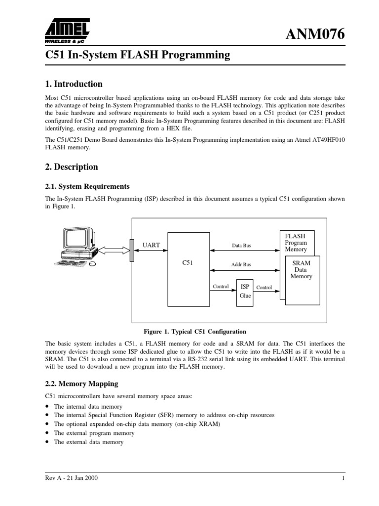 C51 In-System FLASH Programming | PDF | Flash Memory | Computer Data Storage