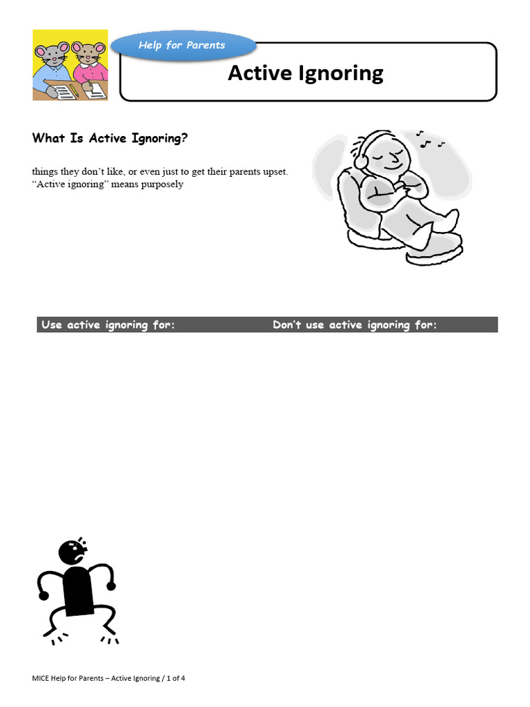 Active Ignoring Parent Handout | PDF