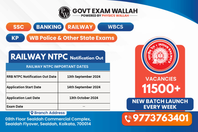 Kolkata Railway NTPC Banner | PDF