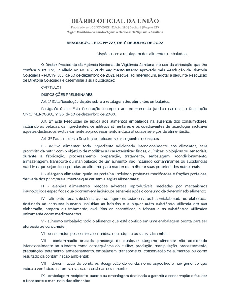 RDC 727 - 2022 | PDF