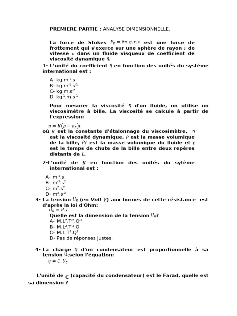 QCM Physique Travaux | PDF