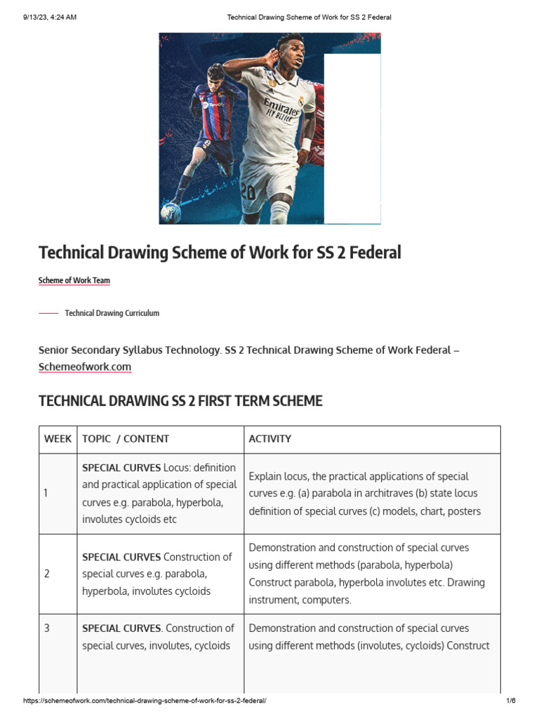 Technical Drawing Scheme of Work for SS 2 Federal | PDF