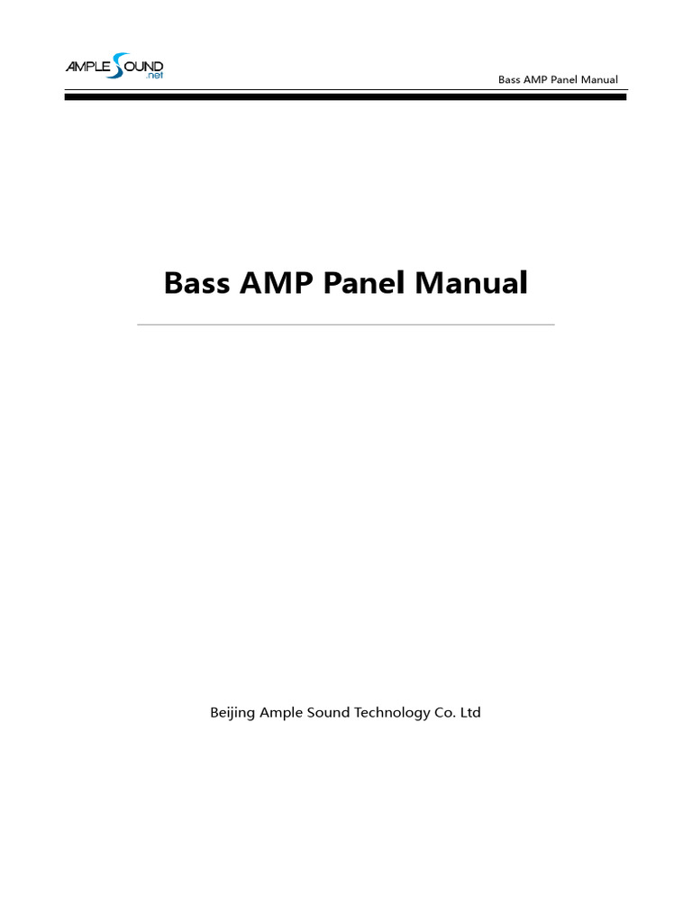 Bass Amp Panel Manual | PDF