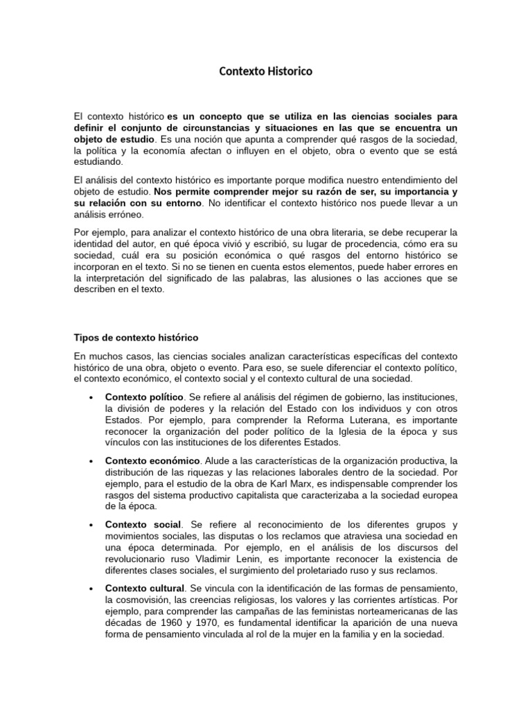 Contexto Historico | PDF