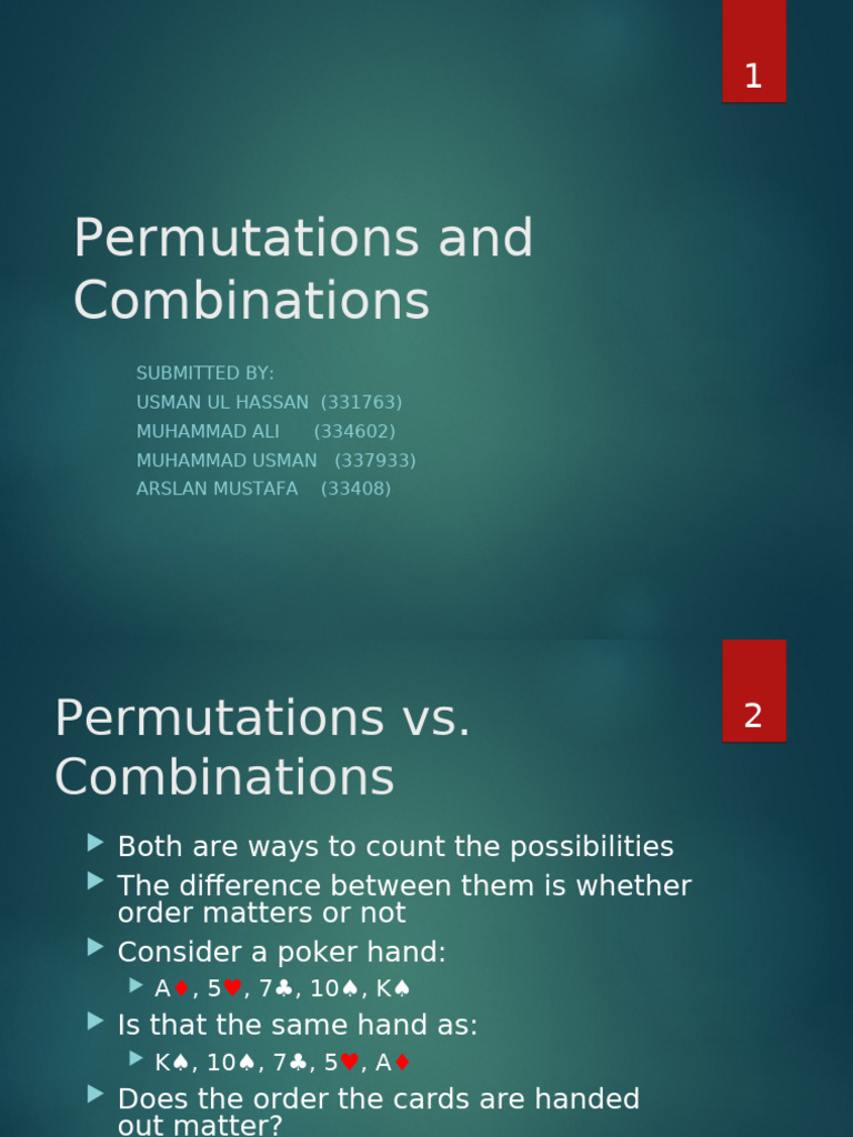11 Permutations and Combinations | PDF | Mathematical Proof | Permutation