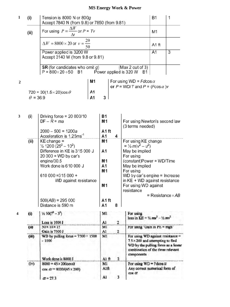 MS Energy Work & Power | PDF