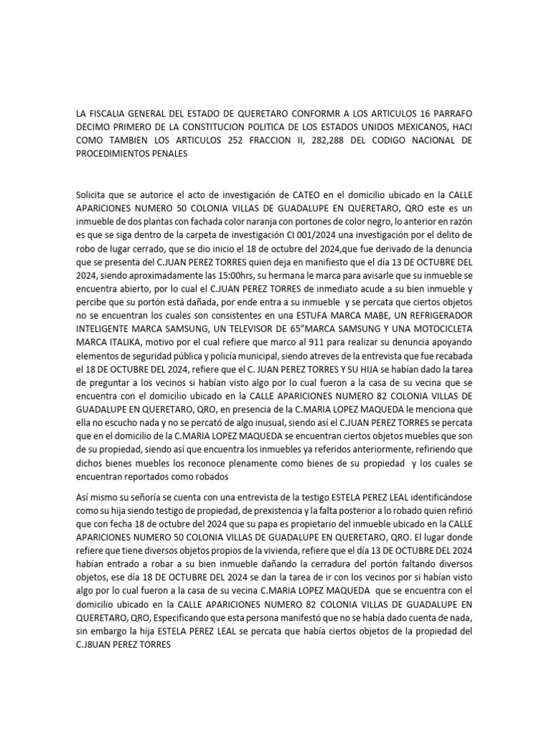 Orden de Cateo | PDF