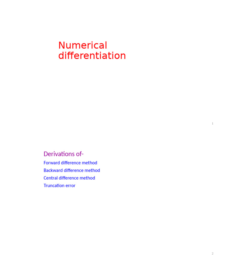 Numerical Differentiation | PDF