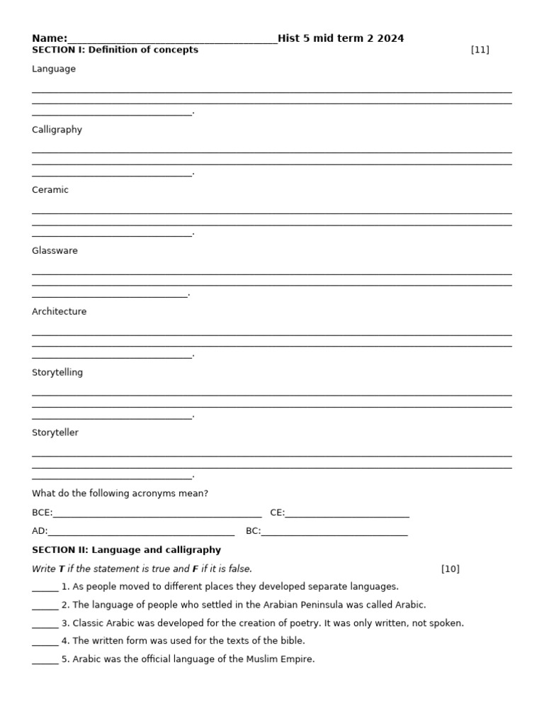 HIST 5 Mid Term 2 2024 | PDF