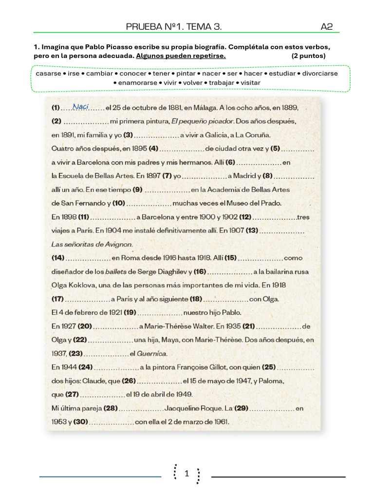 Fichas Pretérito Indefenido de Indicativo Fichas Pretérito Perfecto ...