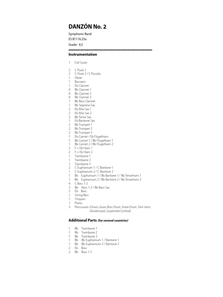 Danzon No 2-Mini Score | PDF