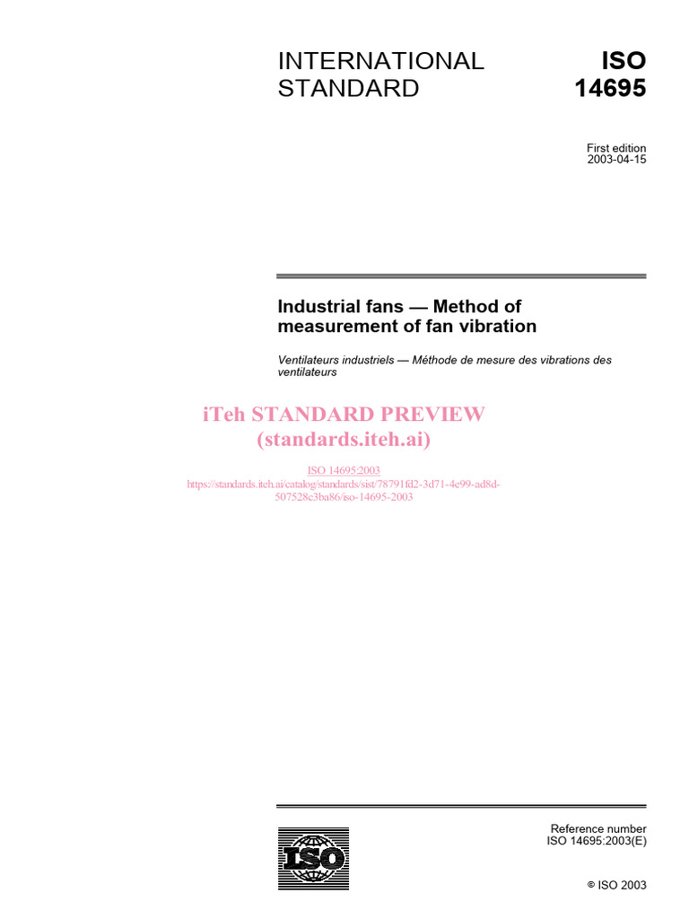 ISO-14695-2003 Ventiladores | PDF