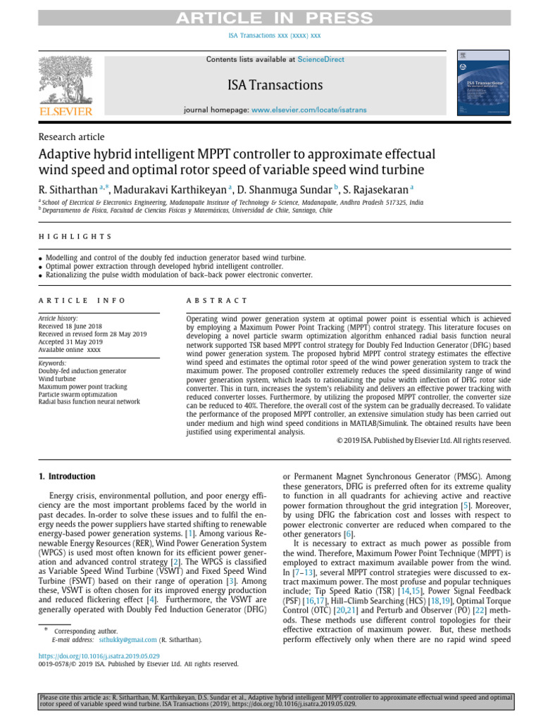 Sitharthan 2019 | PDF