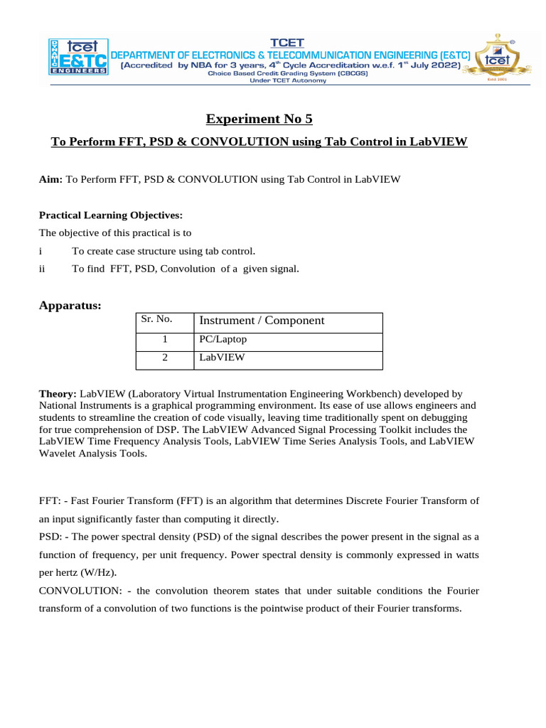 EXPT-5 To Generate Tabview of A Number Using LABVIEW | PDF