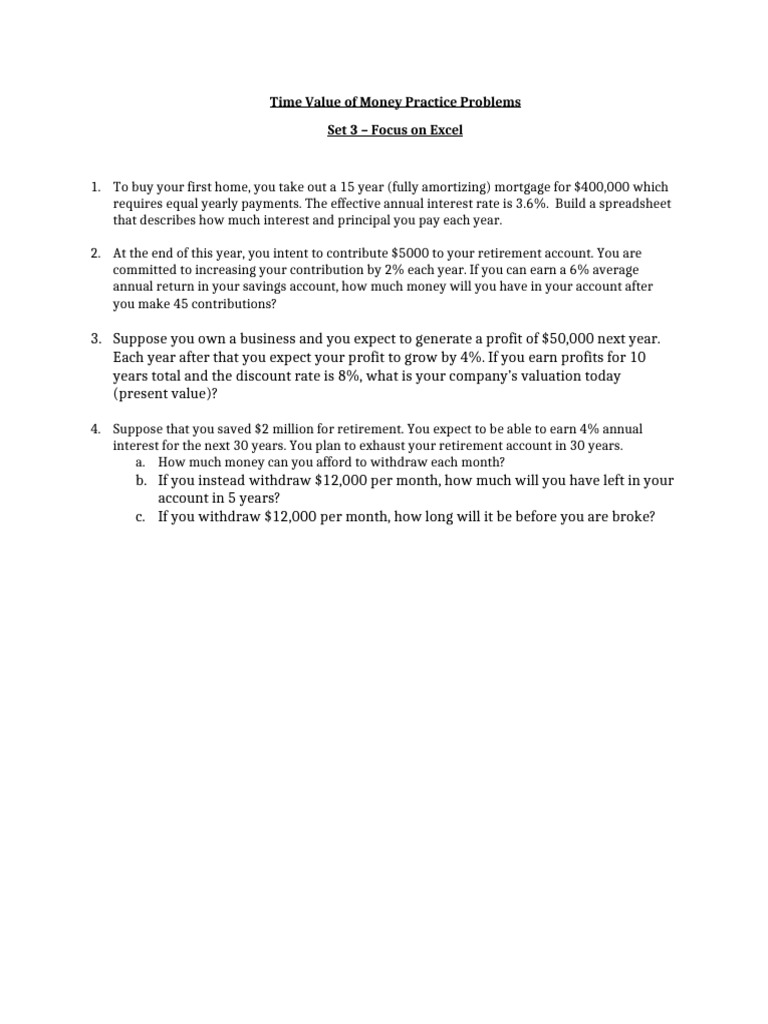 1 - TVM Practice Problems 3 | PDF
