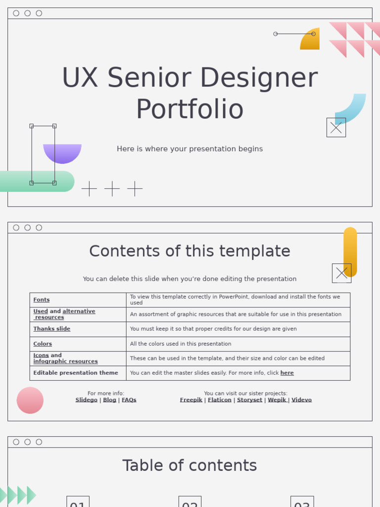 UX Senior Designer Portfolio by Slidesgo | PDF