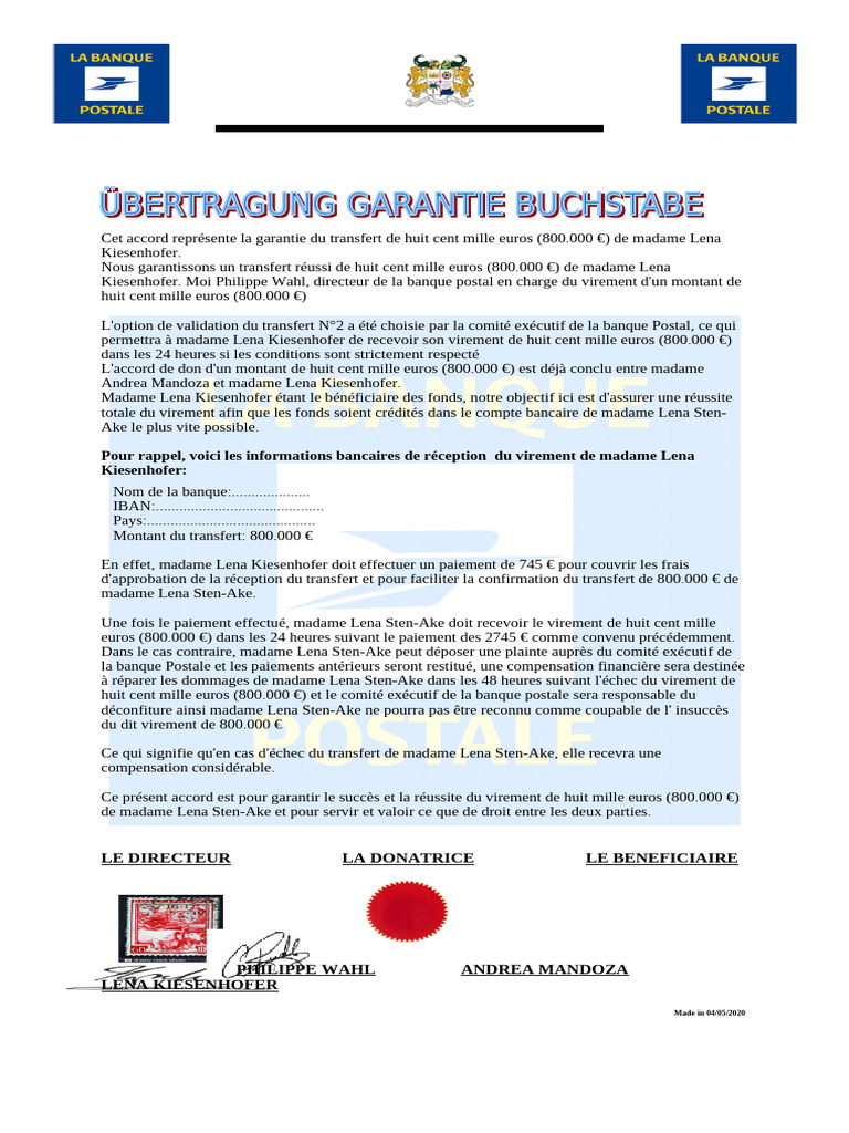 Lettre de Garantie de Virement 3 | PDF