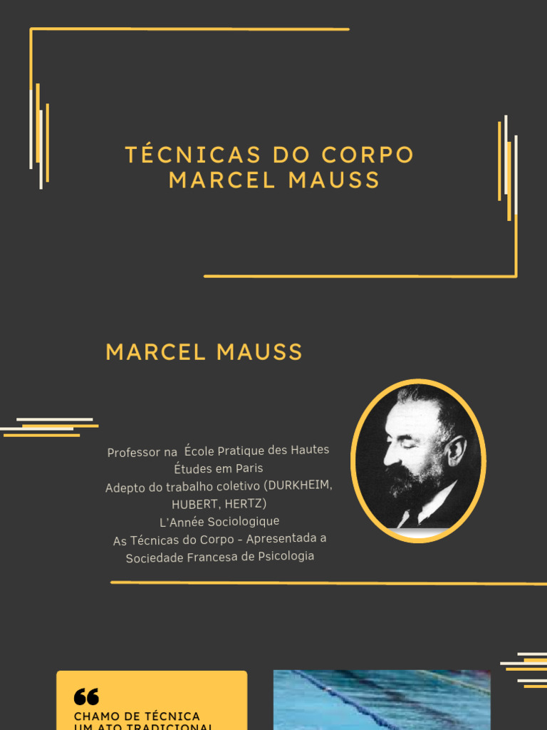TÉCNICAS DO CORPO MARCEL MAUSS | PDF