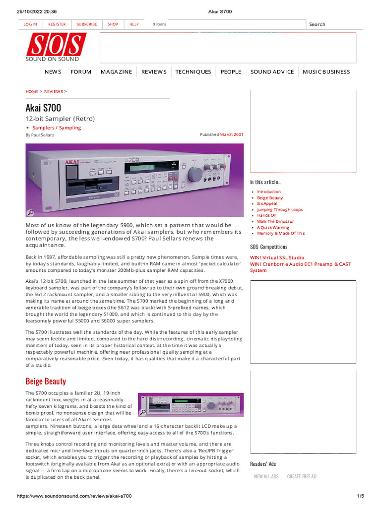 Akai S700 | PDF