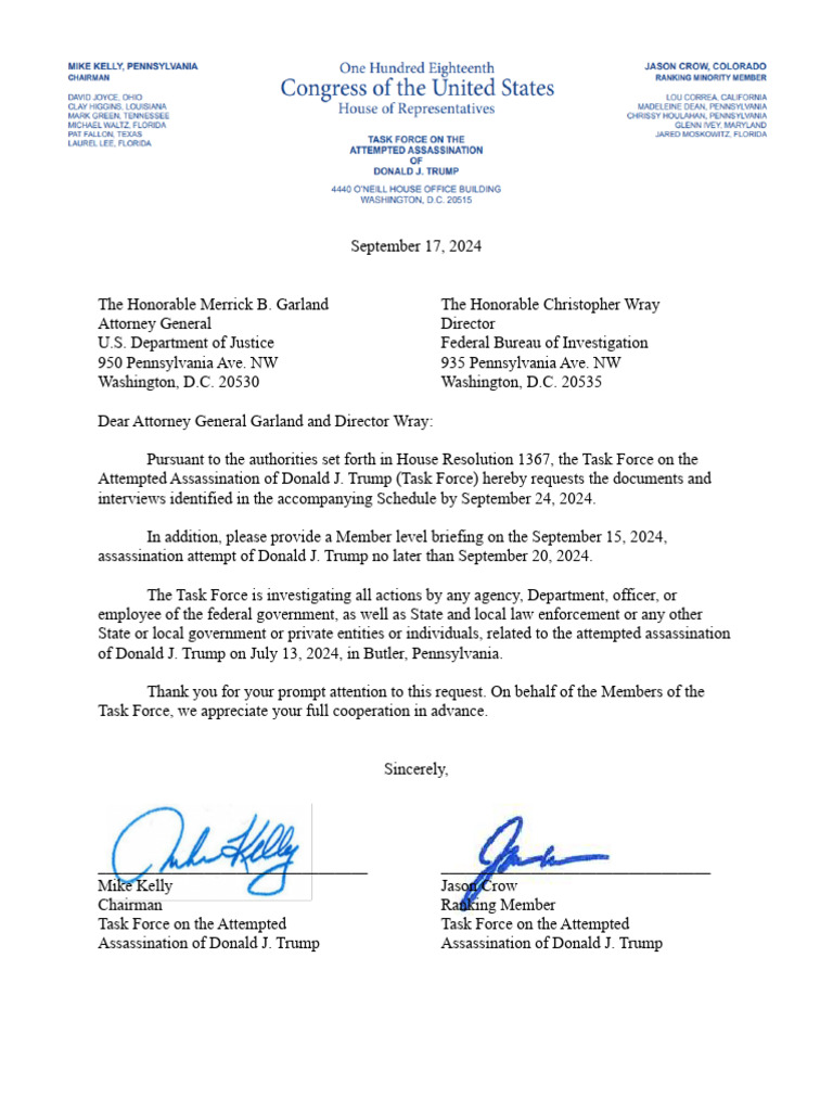 09.17.2024 FBI Document Request Letter and Schedule Final | PDF ...