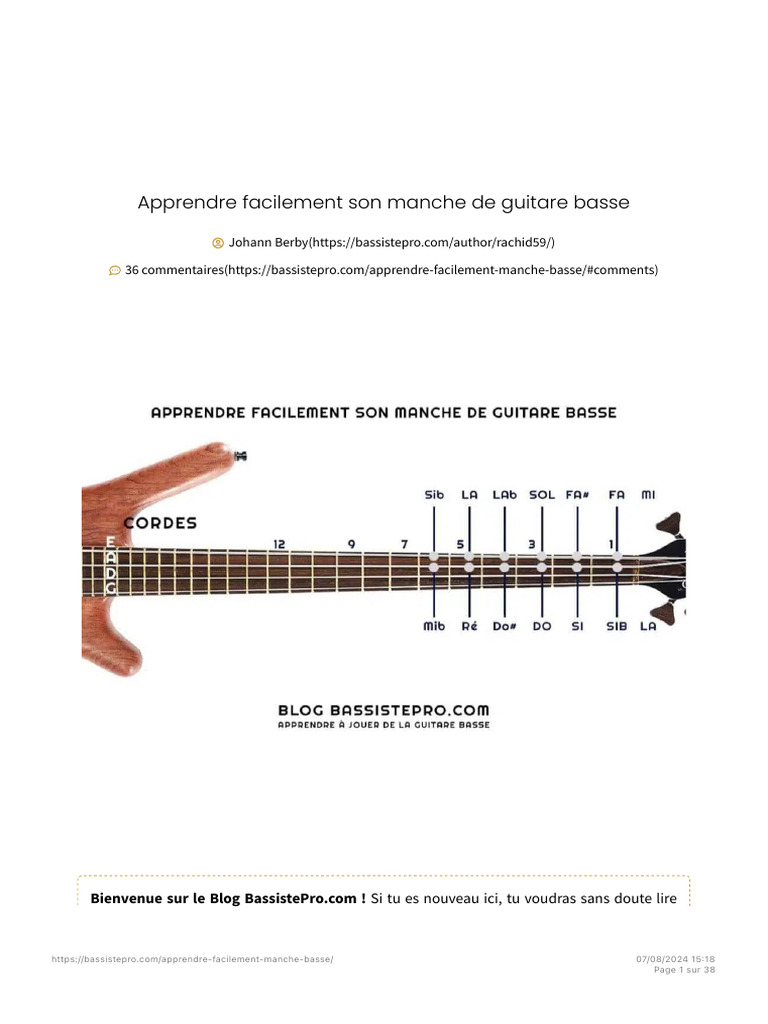 Apprendre Facilement Son Manche de Guitare Basse (ASTUCES) | PDF
