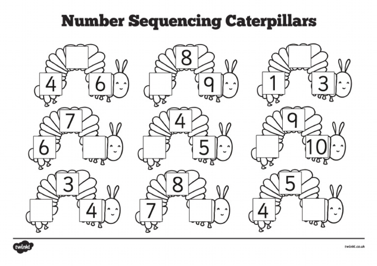 T T 12539B The Very Hungry Caterpillar Number Sequencing Caterpillars ...