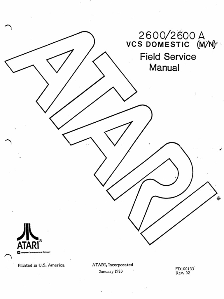 Atari 2600 2600 A VCS Domestic Field Service Manual | PDF