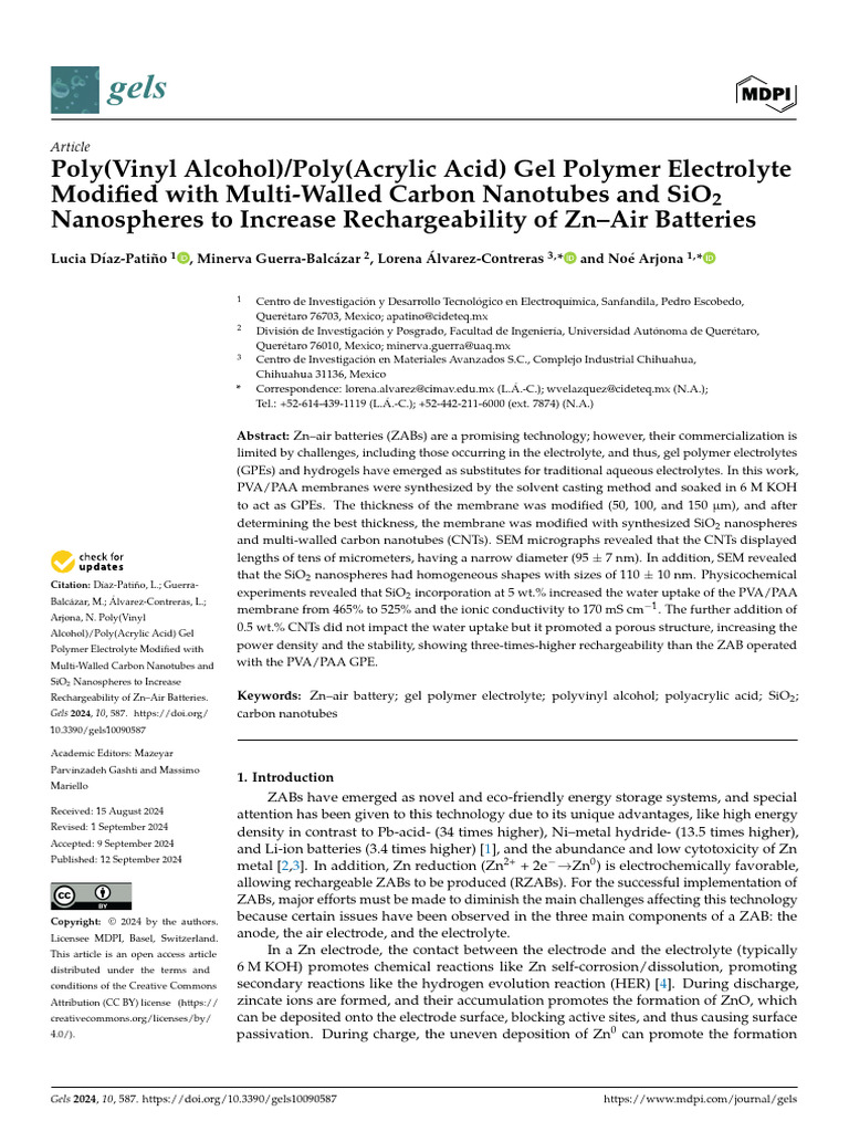 Gels-10-00587 Poly (Vinyl Alcohol) /poly (Acrylic Acid) Gel Polymer ...